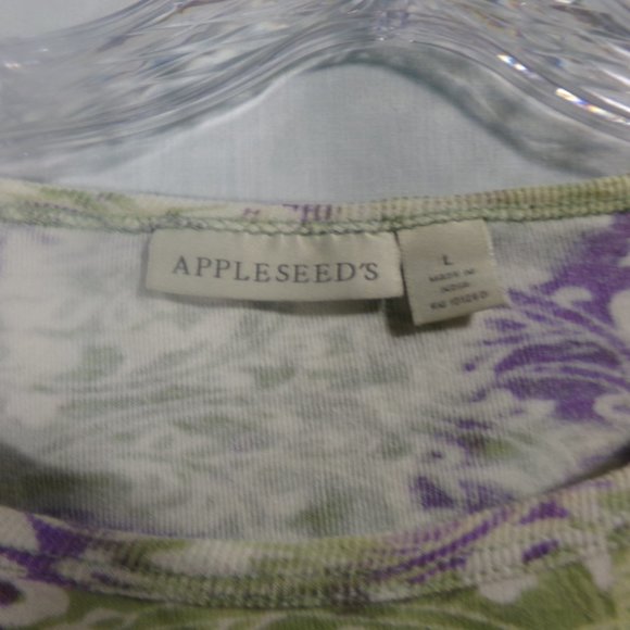 Appleseed's | Tops | Appleseeds Green Multi Mid Sleeve Top Size L ...